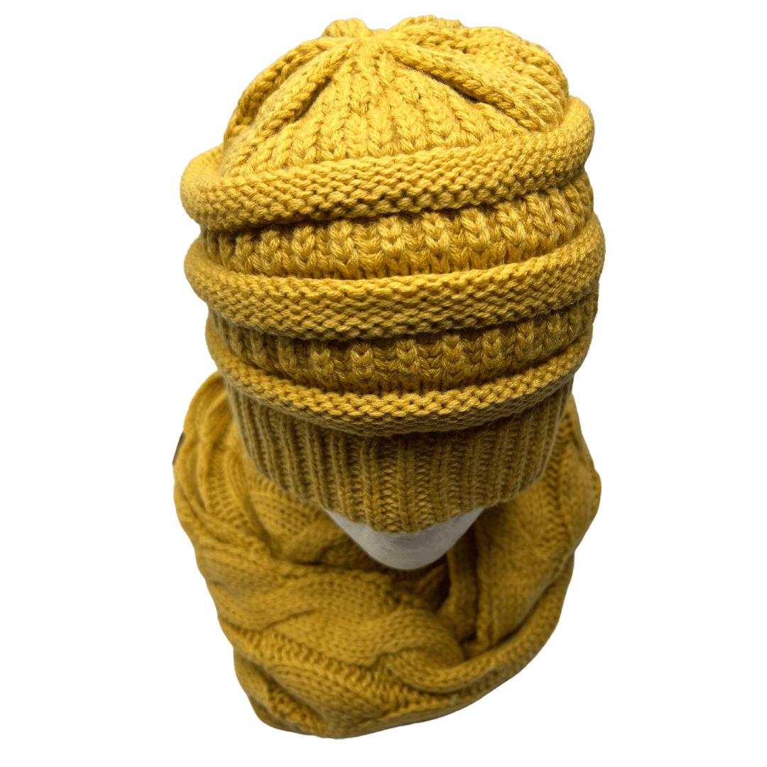 Solid Cable Knit Infinity Scarf